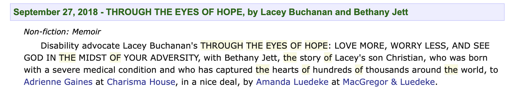 Books - Bethany Jett